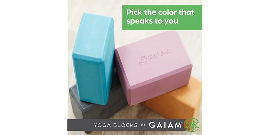 Gaiam Yoga Block (2 Pack) Latex-Free Foam