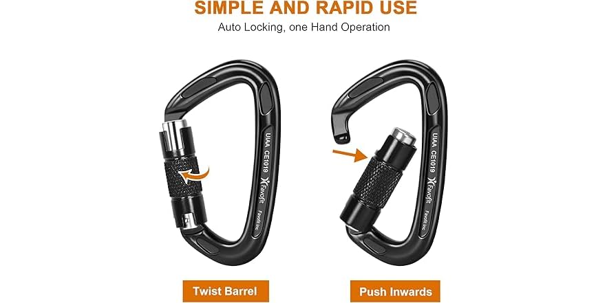3 Pack Heavy Duty Locking Climbing Hooks