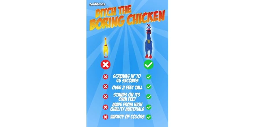 Animolds Hug Me Giant Rubber Chicken