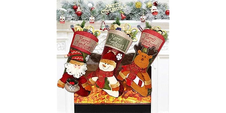 WayoM Set of 3 Christmas Stocking