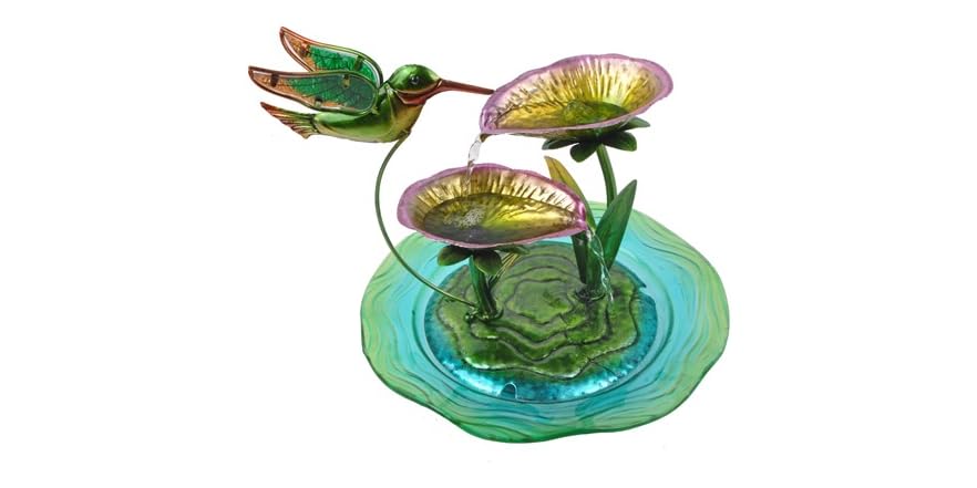 Hummingbird Fusion Glass Tabletop Water Fountain