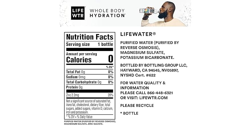 (6Pk) LIFEWTR, Premium Water,1 Liter bottles