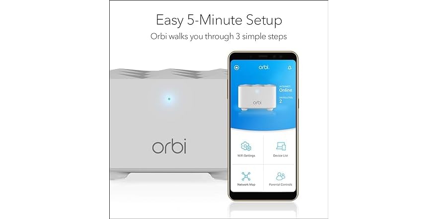 Netgear RBK13-100NAR Orbi RBK13 AC1200 Whole Home Mesh WiFi System Router
