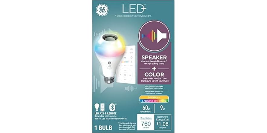 GE LED+ Color Changing Speaker LED Light