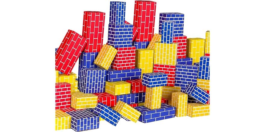 60 PC Cardboard Assorted Building Blocks