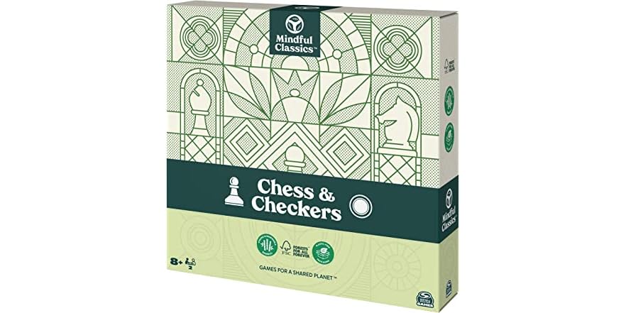 Mindful Classics, Chess Checkers Board Game Set