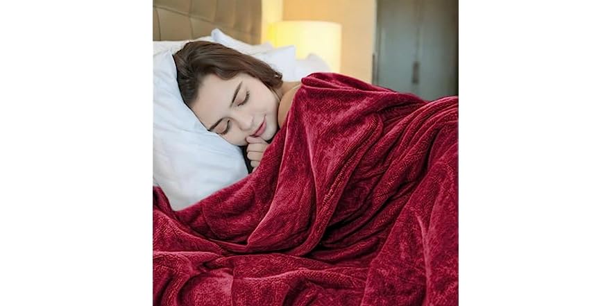 Heated Blanket, Machine Washable (50 x 60) (Red