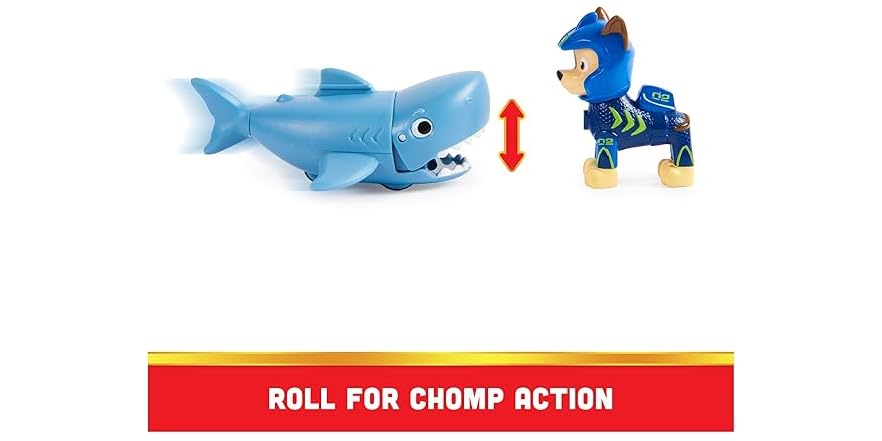 Paw Patrol, Aqua Pups Chase & Shark Figures Set