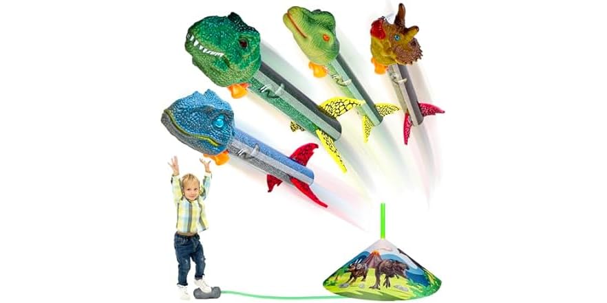 Dinosaur Rocket Launcher Toys 4 Pack