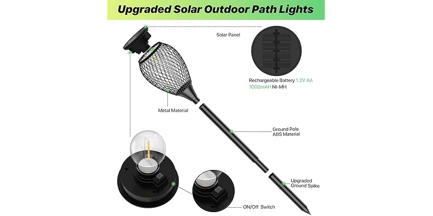 Hakol 4 Pack Solar Lights Outdoor IP65 Waterproof