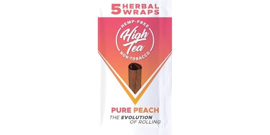 High Tea Non Tobacco Smoking Wraps Pure Peach 25ct