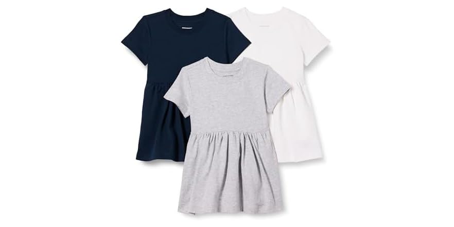Amazon Girls' Jersey Dress, Pack of 3