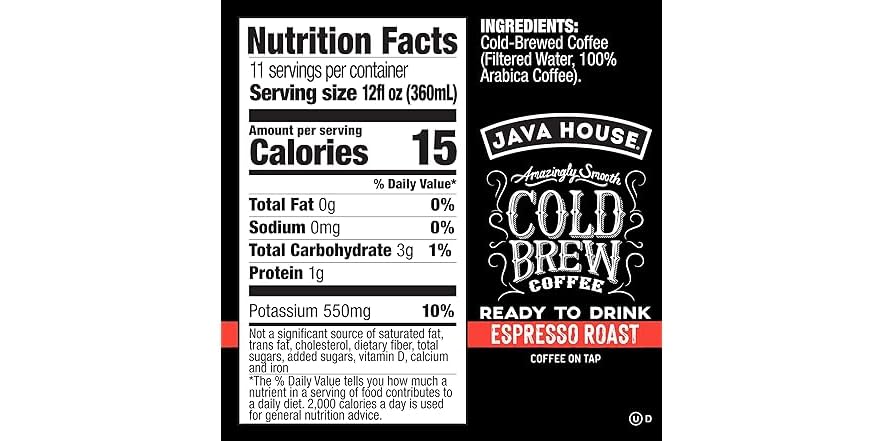 Java House Cold Brew Coffee, Espresso