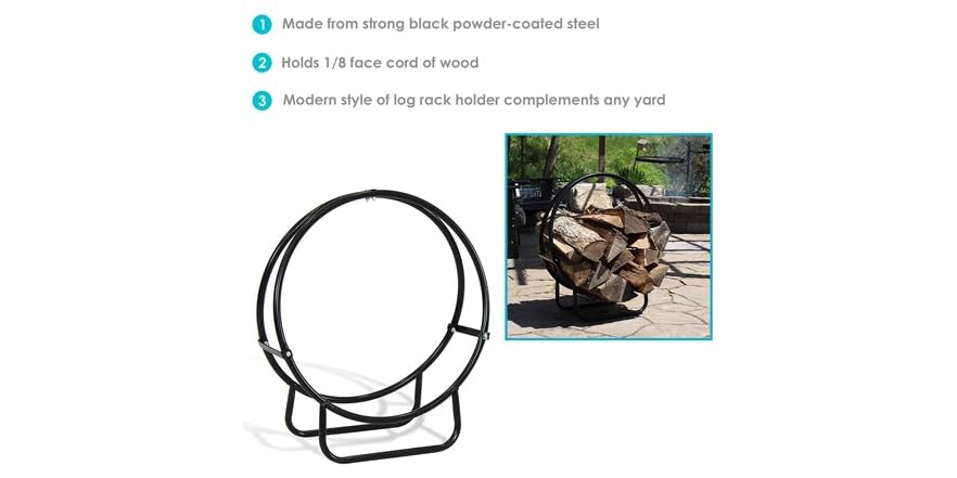 Sunnydaze Décor 24" Firewood Log Hoop