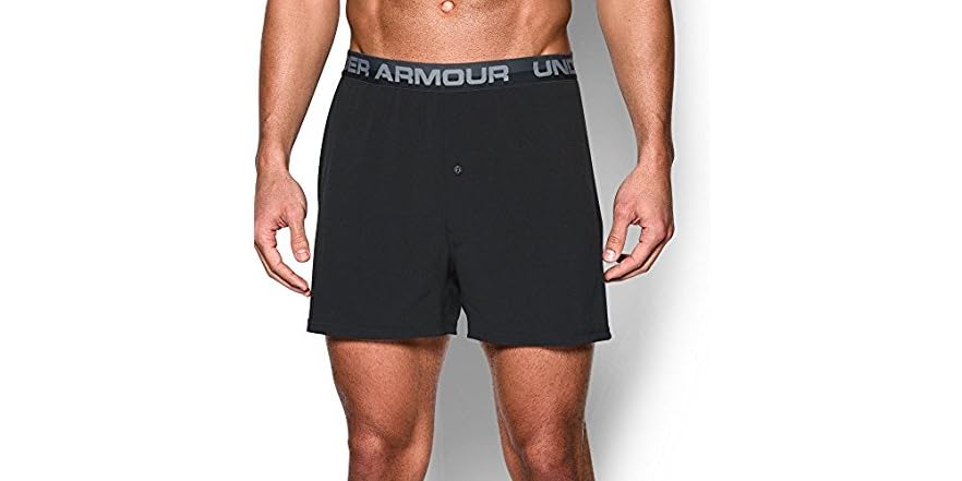 Under Armour Men's ArmourVent Series Boxer Shorts, Black/Steel, Medium