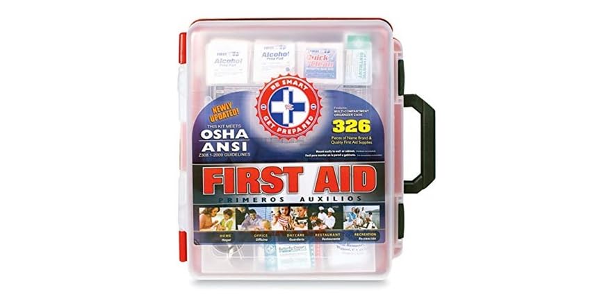 First Aid Kit Hard Red Case 326 Pieces