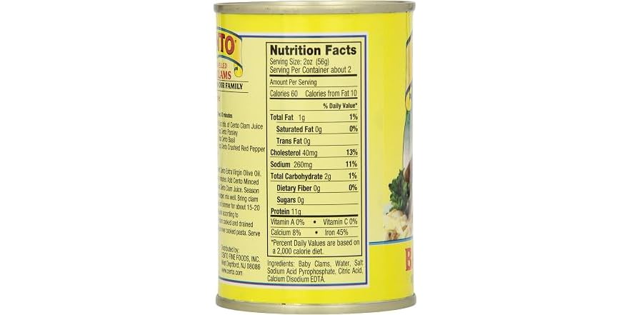 Cento Whole Baby Clams, 10-Ounce Can (Pack of 1)