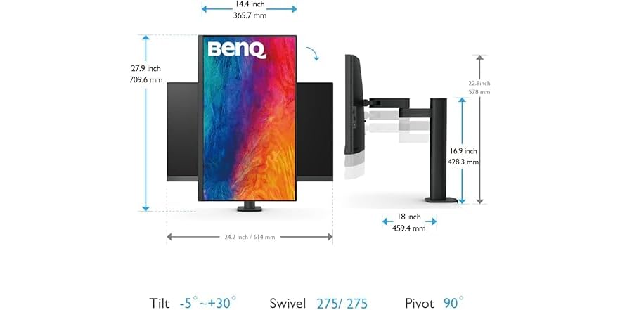 BenQ 27" Ergo Arm 4k Monitor | PD2705UA
