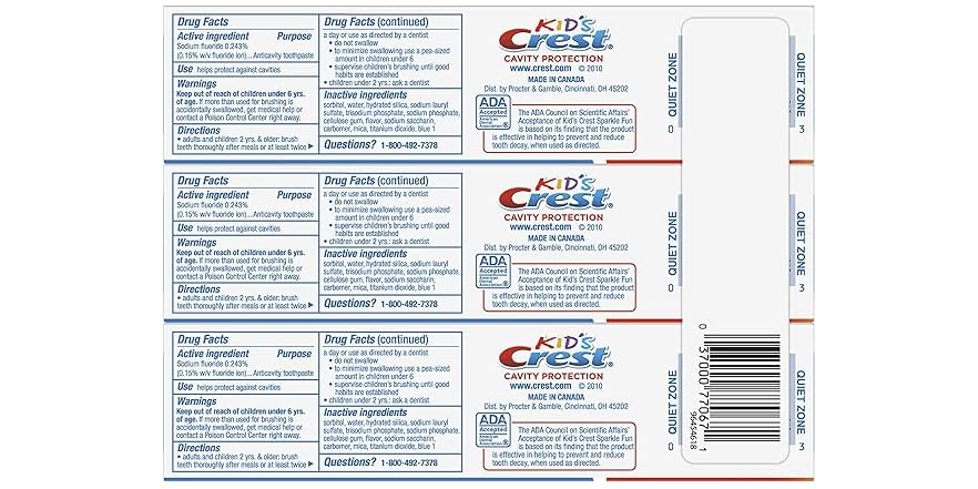 Crest Kids Sparkle 4.6oz (3pk)