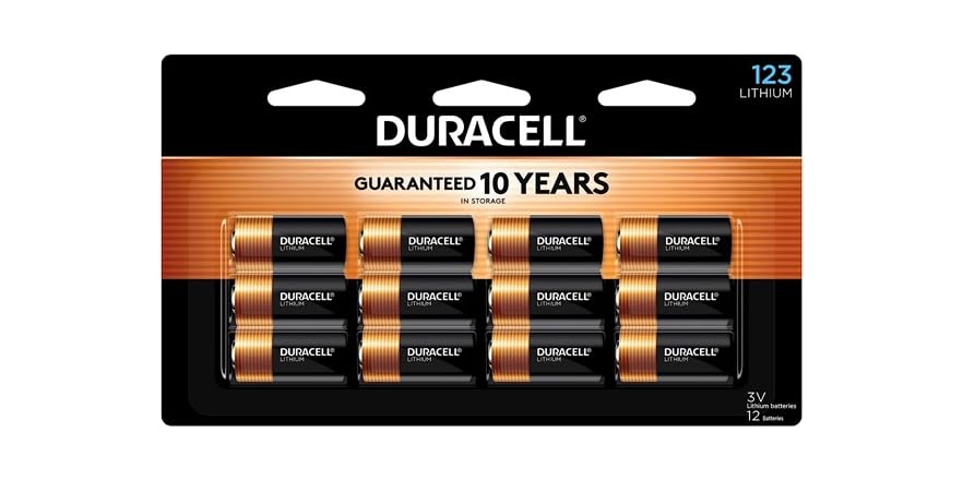 Duracell CR123A 3V Lithium Battery,12 CT