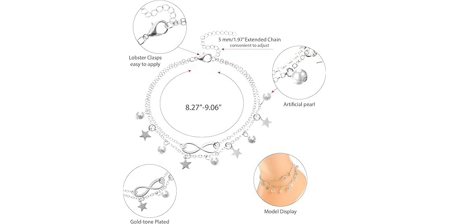 24 Pieces Ankle Bracelet Ankle Chains