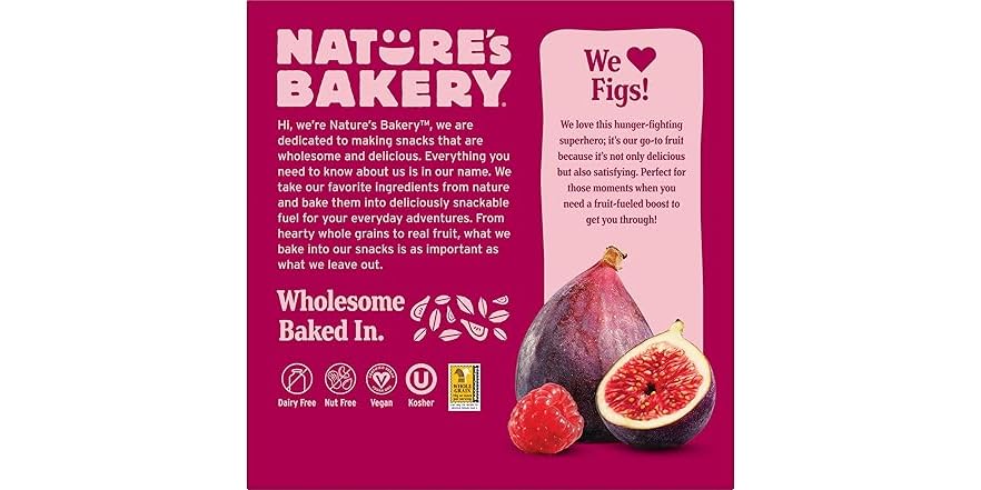 Nature's Bakery Raspberry Fig Bars, 2 Oz, 6 Ct