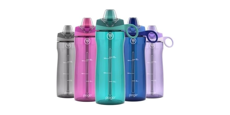 Pogo Bottle with Soft Straw Lid, 18 oz, Teal