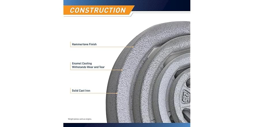 Marcy Classic 1" Cast Iron Standard Grip Plates - 50lb