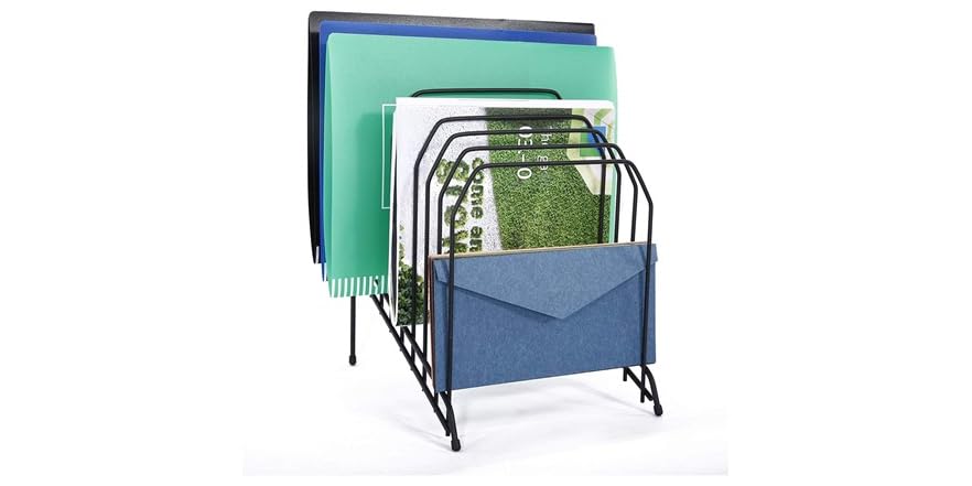 8 Section Incline Sorter Wire File Desktop Organizer, 4Pk