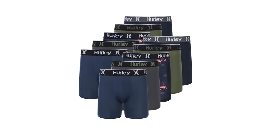 Hurley Men's 10 Pack Printed Boxer Brief