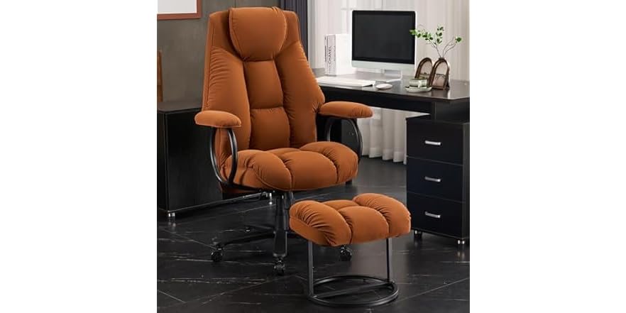 ATMILD Big & Tall Office Chair w/Ottoman