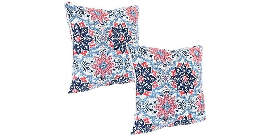 Sunnydaze Set of 2 Outdoor Throw Pillows