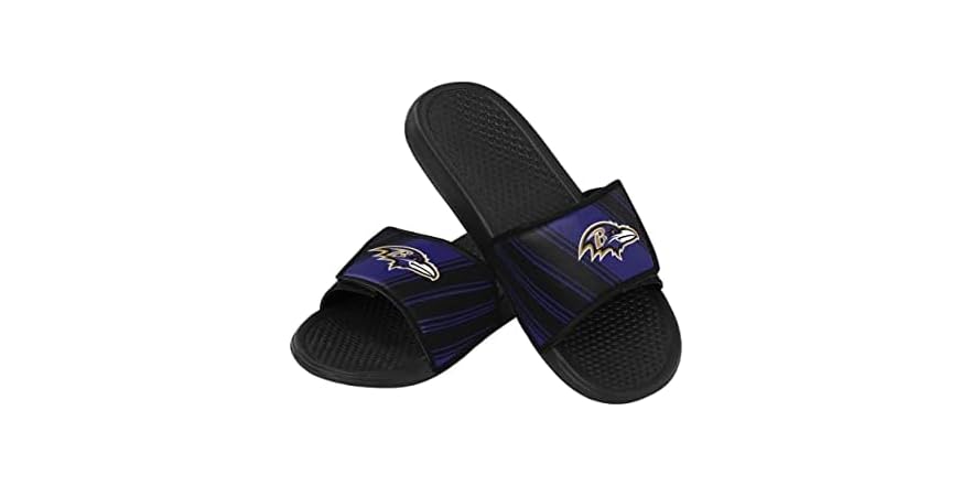 FOCO NFL Mens Wordmark Gel Slides