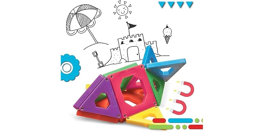 Discovery Kids 24pcs Magnetic Tile Building Blocks