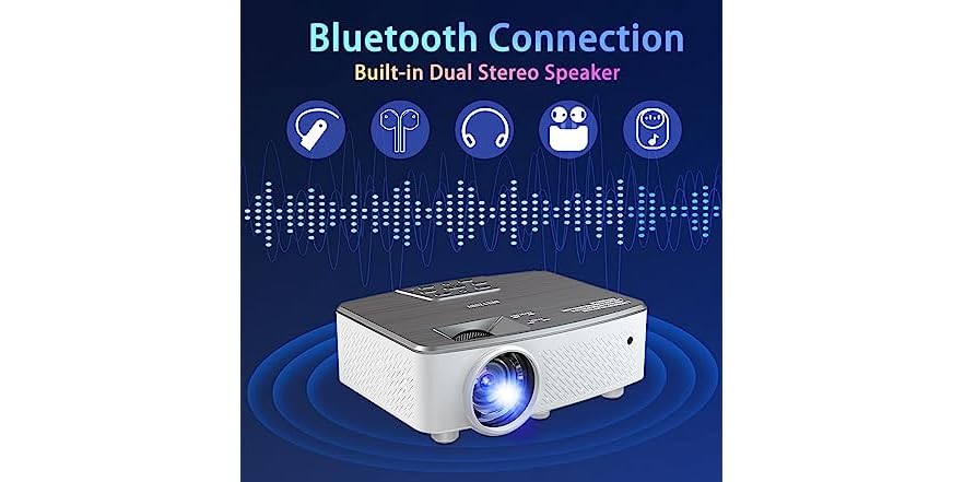 BEXTZUBY 1080P Bluetooth Projector