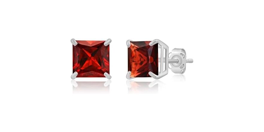Max + Stone 14k WG Princess Stud Earrings
