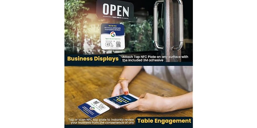 TapFive Tap Google Review Plate (3-Pack)