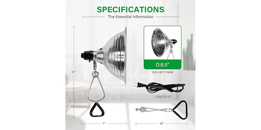 Simple Deluxe Clamp Lamp Light with 8.5