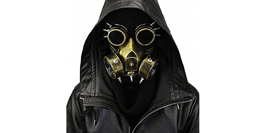 Metal Gas Mask with Goggles