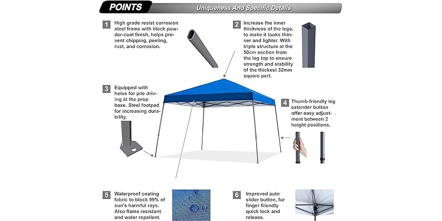 ABCCANOPY Stable Pop up Canopy Tent