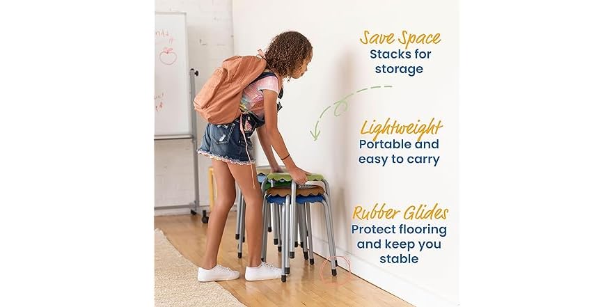 ECR4Kids Daisy Stackable Stool Set