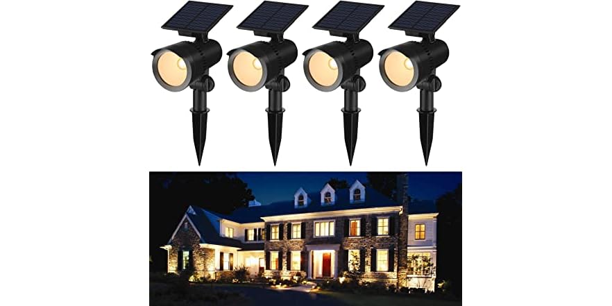 Brightown Solar Spot Lights Outdoor 4Pk