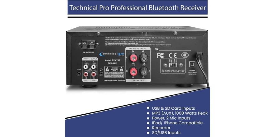 Technical Pro Bluetooth Audio Receiver 1000W