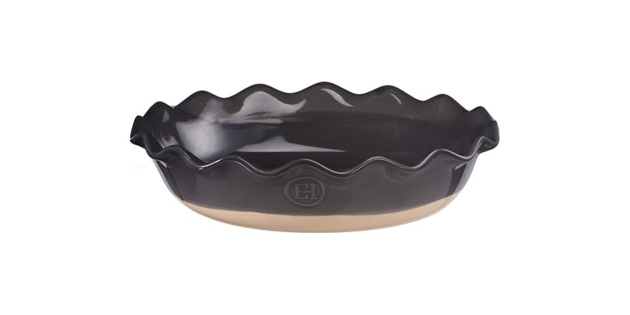 Emile Henry Grey Ruffled Pie Dish, 9"