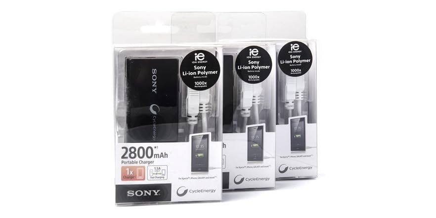 SONY 2,800 mAh Power Bank - 3 Pk