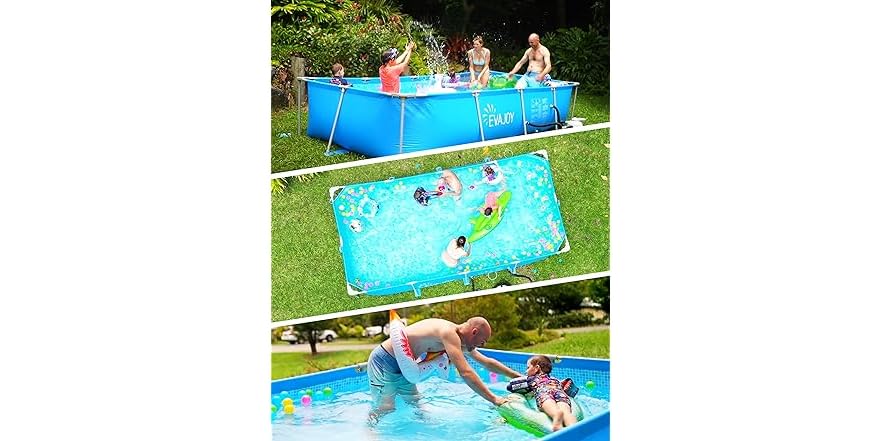 EVAJOY 14ft x 7ft x 33in Metal Frame Swimming Pool