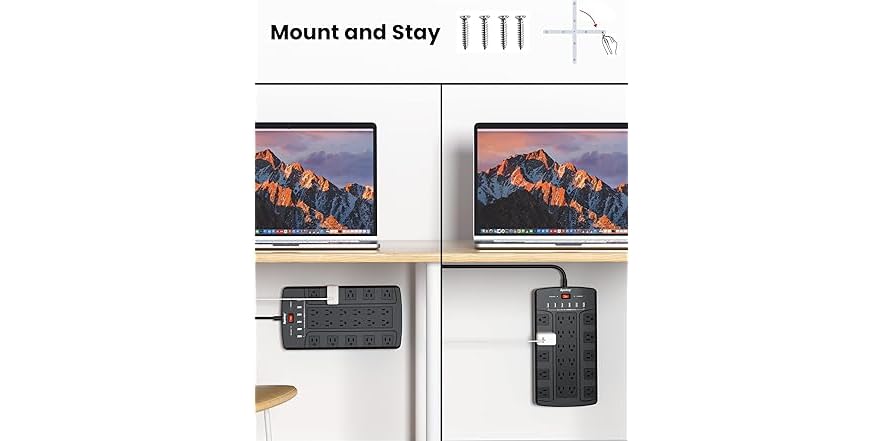 SUPERDANNY Surge Protector (22 Outlets, 6 USB Ports)