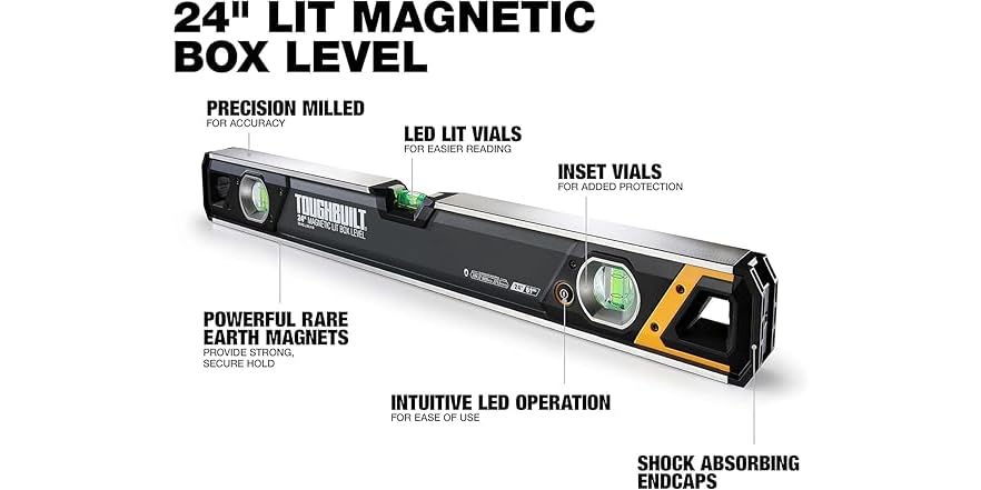 ToughBuilt TB-H2-L-24LH-M 24" Magnetic Lit Box Level - C