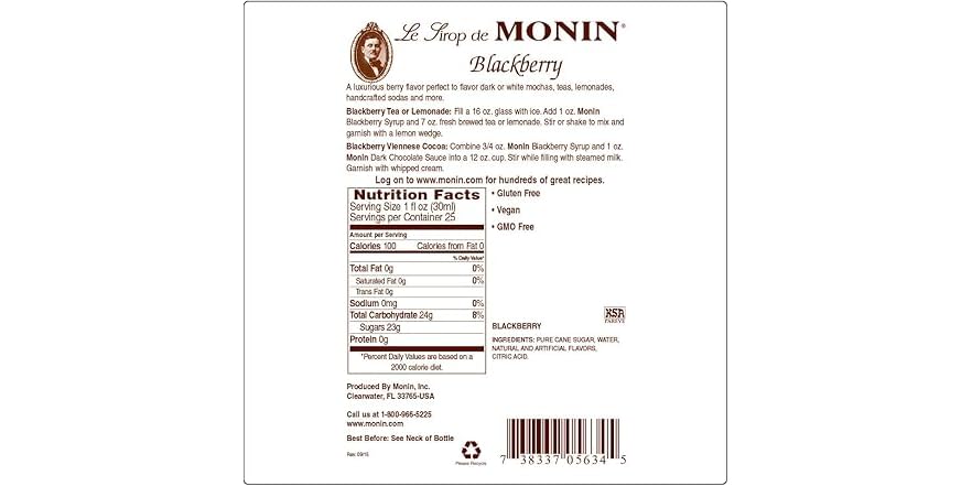 Monin - Blackberry Syrup, 1 Liter