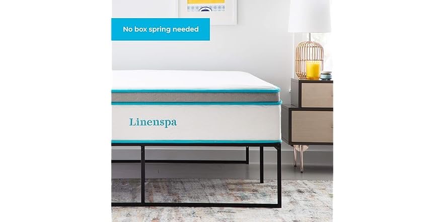Linenspa Metal Platform Bed Frame, Queen